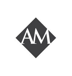 Am logo monogram shield shape with crown design Vector Image