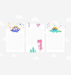 Cute childish lined note sheets set notebook Vector Image