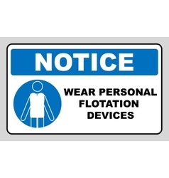 Wear personal flotation devices Royalty Free Vector Image