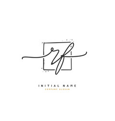 R f rf beauty initial logo handwriting logo Vector Image