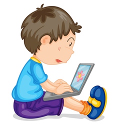 Boy with laptop Royalty Free Vector Image - VectorStock