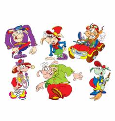 Funny colorful cartoon comic fury round characters