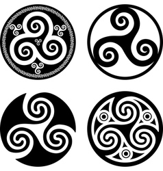 Celtic triskel symbols set Royalty Free Vector Image