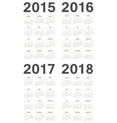 European 2014 2015 2016 year calendars Royalty Free Vector