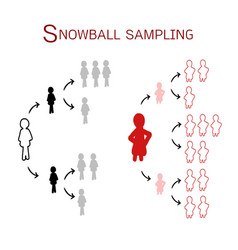 Snowball sampling sampling methods Royalty Free Vector Image