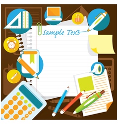 Office Supplies and Stationery Paper Background Vector Image