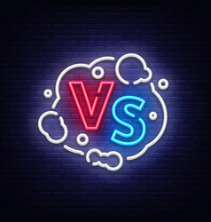 Versus screen design in neon style neon banner Vector Image