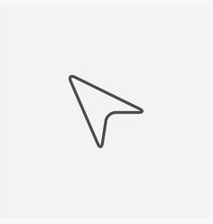 Mouse cursor simple white line icons set Vector Image