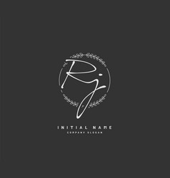 R f rf beauty initial logo handwriting logo Vector Image