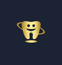 Tooth dental gold logo Royalty Free Vector Image