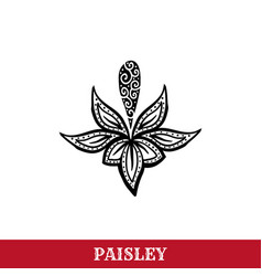 Paisley motifs ink pen set Royalty Free Vector Image