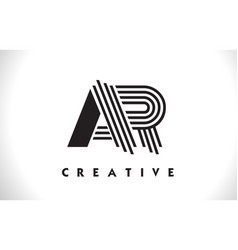 Ar handwritten letters logo design with circular Vector Image