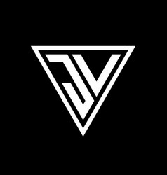 Jv logo monogram with triangle shape and circle Vector Image