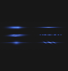 Horizontal blue light line with fade effect Vector Image