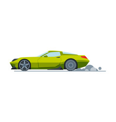 Green sport racing car side view fast motor Vector Image
