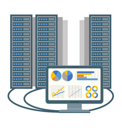 Data centre icon computer and blocks Royalty Free Vector