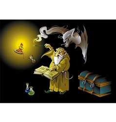 Wizard summons demon Royalty Free Vector Image