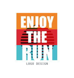 Run for fun logo design inspirational and Vector Image