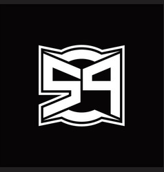 Sp initial logo linked circle monogram Royalty Free Vector