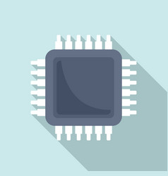 Nanotechnology pc microchip icon flat isolated Vector Image
