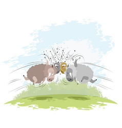 Two rams fighting Royalty Free Vector Image - VectorStock