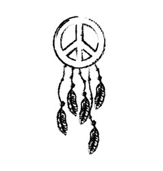 Beauty hippie emblem symbol design Royalty Free Vector Image