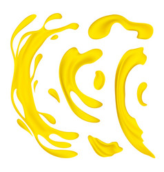 Juice or oil drips and splashes set 3d realistic Vector Image