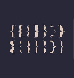 Bracket braces parentheses typography set Vector Image
