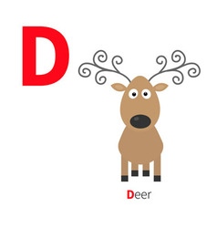 Zoo animal alphabet cute cartoon character set Vector Image