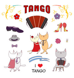 Argentine tango design elements Royalty Free Vector Image