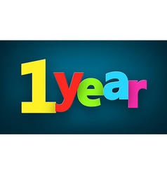 One year paper confetti sign Royalty Free Vector Image