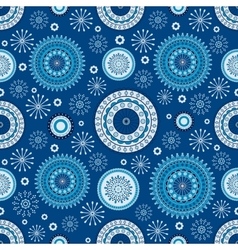 Seamless indian pattern blue Royalty Free Vector Image