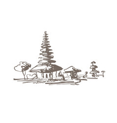 Rumah adat bali balinese traditional house Vector Image