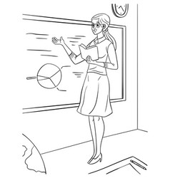 School principal coloring page for kids Royalty Free Vector