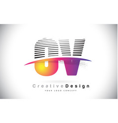 Ov o v logo design with black and white creative Vector Image