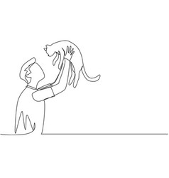 One single line drawing young sporty man Vector Image