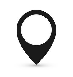 Map pointer icon in flat style with shadow Vector Image