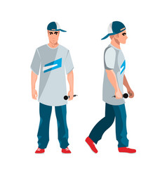 Rapper man dressed in rappers style clothing Vector Image