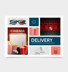 Realistic cinematography elements composition Vector Image