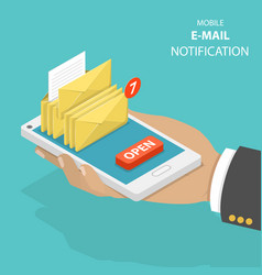 Email notification flat isometric concept Vector Image