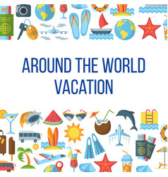 Around the world horizontal banner Royalty Free Vector Image