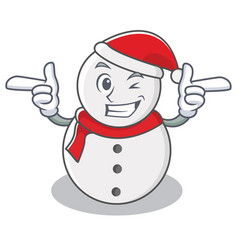 Cartoon snowman isolated on a white background Vector Image