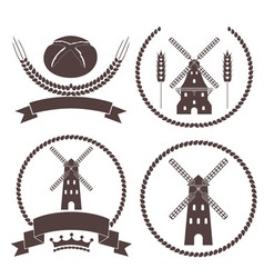 Wheat white bread flour retro sign Royalty Free Vector Image