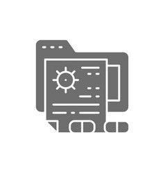 Patient files medical prescription folder grey Vector Image