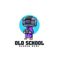 Logo radioman simple mascot style Royalty Free Vector Image