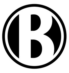 B logo letter icon black symbol Royalty Free Vector Image