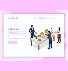 Catering isometric view Royalty Free Vector Image
