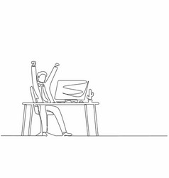 One continuous line drawing and computer Vector Image