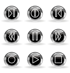 Music player buttons play icon stop pause record Vector Image