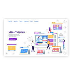 Video tutorials web page with text sample devices Vector Image